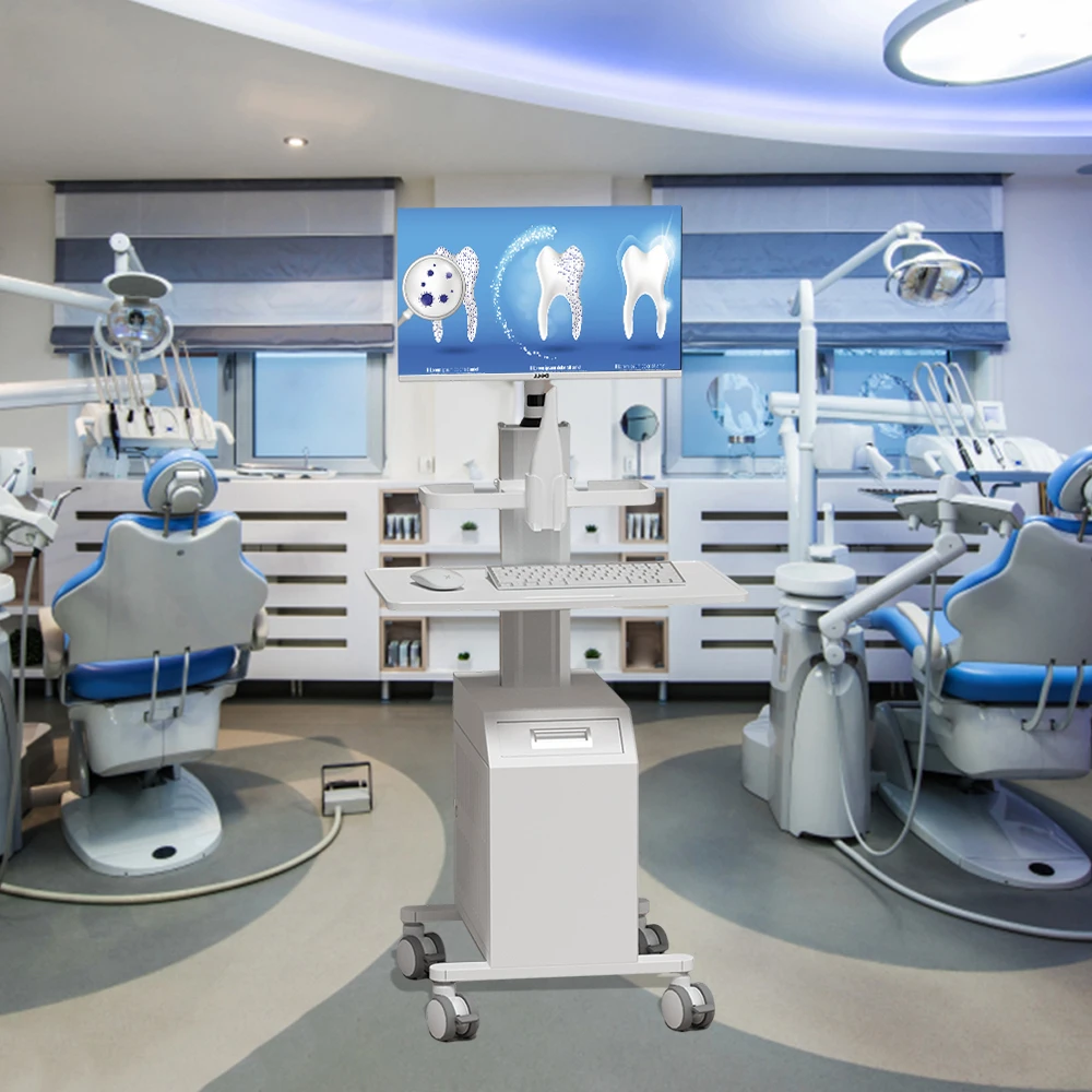 Medical Trolley Cart for Hospital Dental With Monitor Mount Oral ...