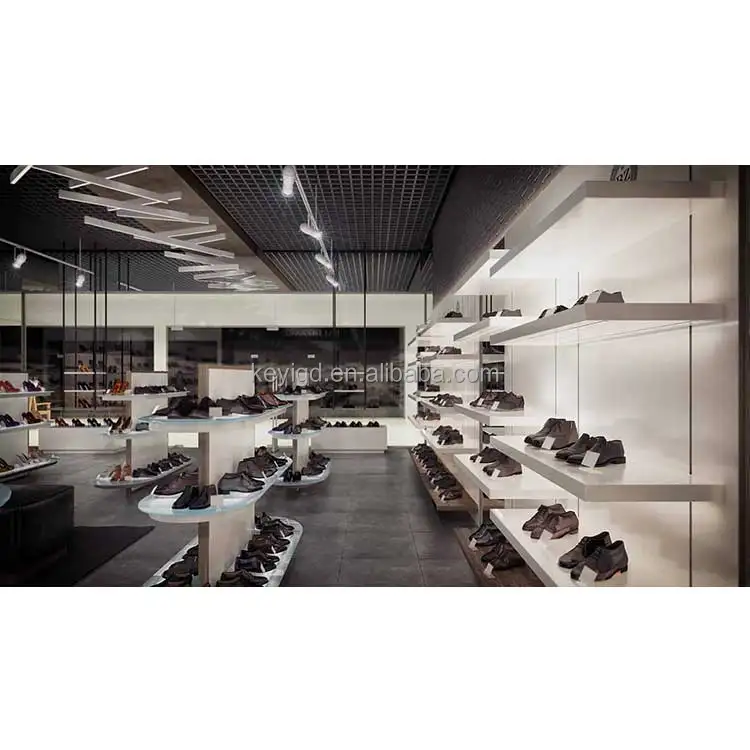 Custom Modern Retail Shop Fitting Shoe Display Stand Wood Furniture ...