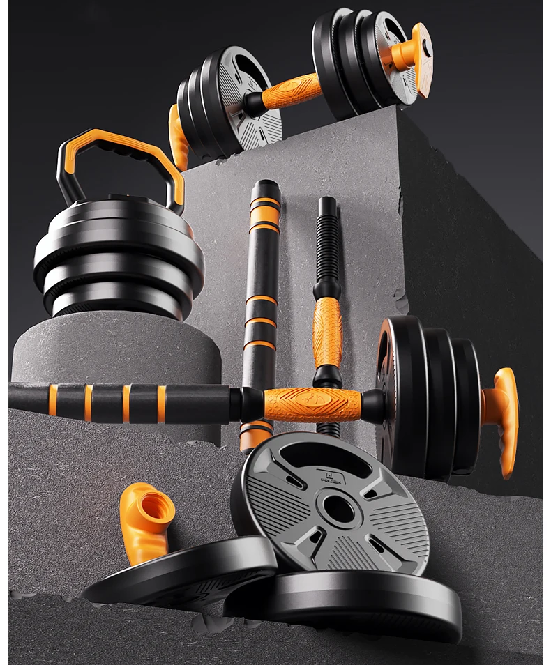 Pj Dumbbell Barbell Kettlebell Set 5-in-1 Free Weights Body Building ...