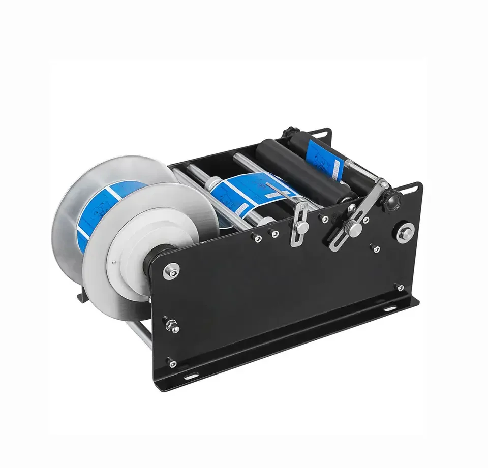 Small Manual Labeling Machine Round Plastic Glass Wine Bottle Adhesive ...