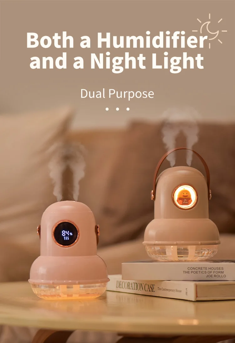 ICARER FAMILY Cute Cartoon Humidifier Desktop Smart Humidifier for Car ...