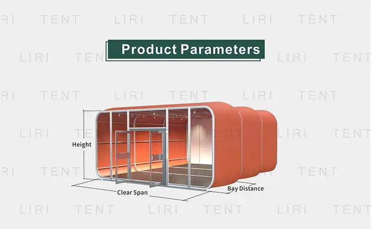 6m Modern Modular Glamping Capsule Box Hotel Tents for Coffee Shop
