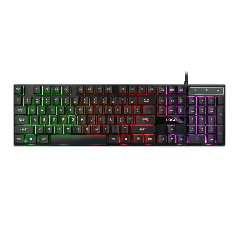 Kbl-322 Rainbow Light Effect Wired Gaming Keyboard 3 Mixture Led Color ...
