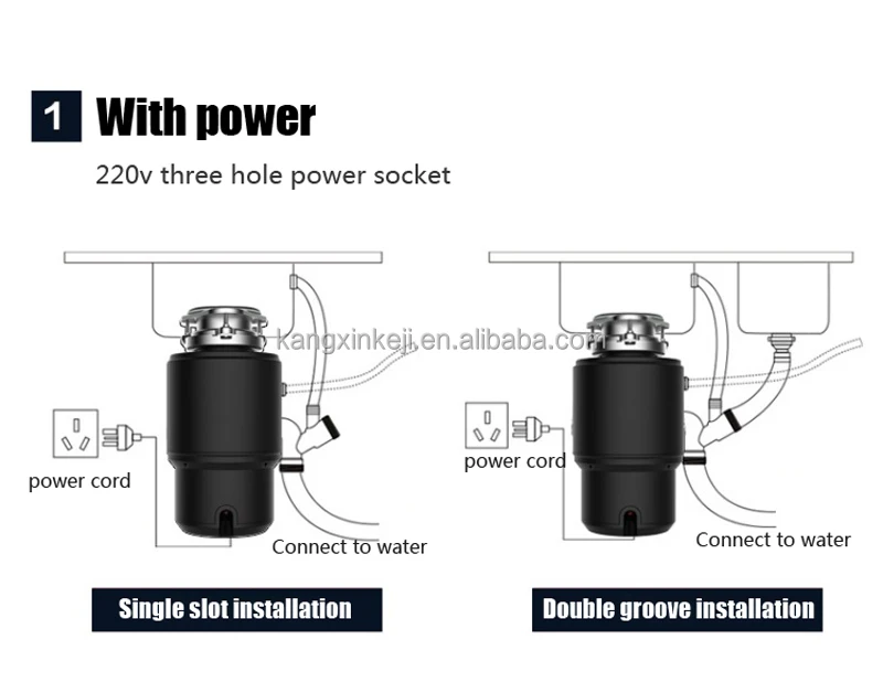 Hot Sale Kitchen Food Waste Disposer Garbage Processor with Motor Sink ...