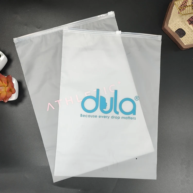 Custom Printed Logo Clothing Packaging Zipper Bag Slide Zip Lock T ...
