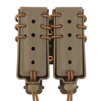 Tactical Urban Double 9mm Mag Pouches Elastic Shock Cord Retention ...