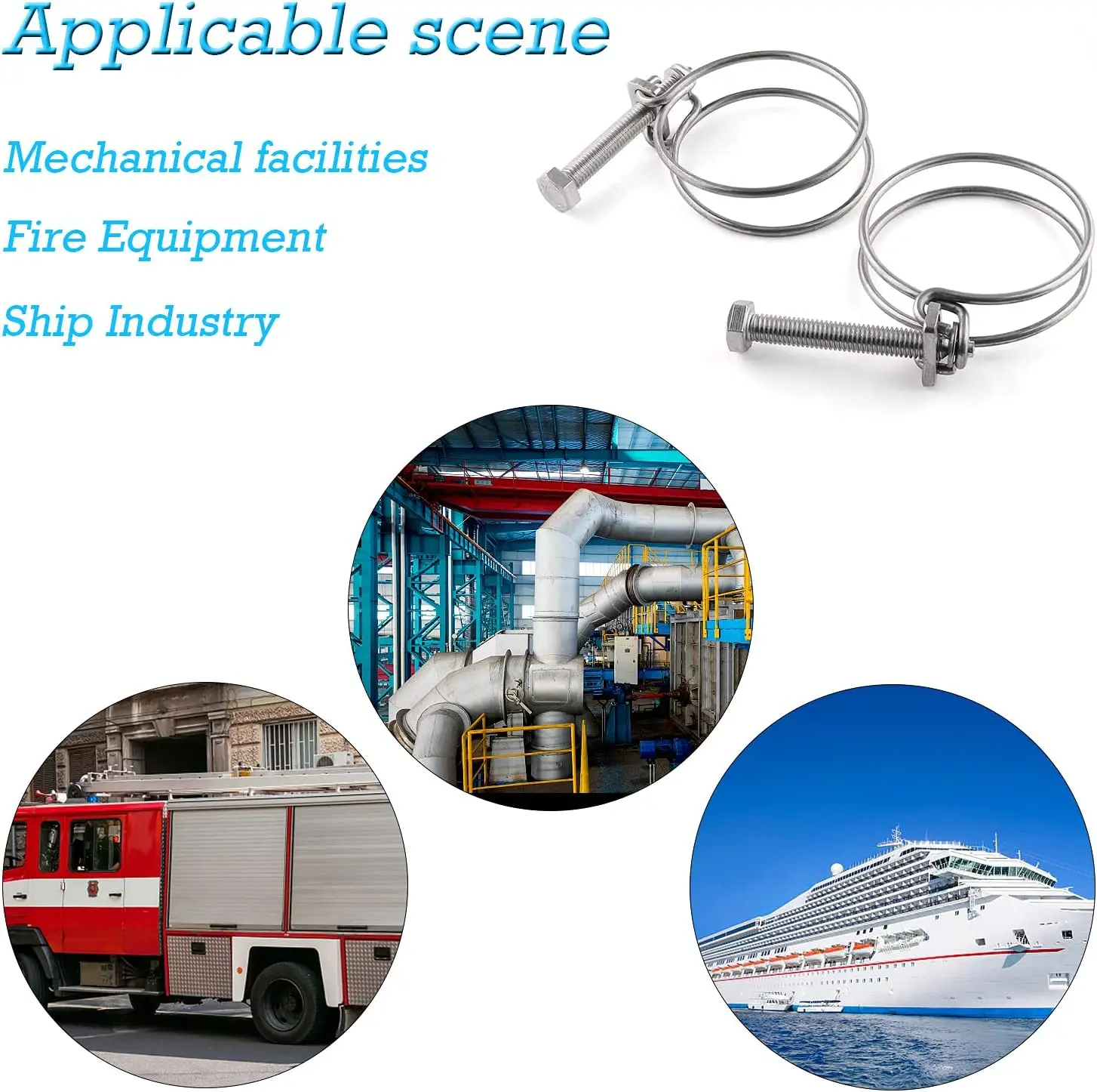 Stainless Steel Double Wire Spring Hose Clamp All Sizes Adjustable ...