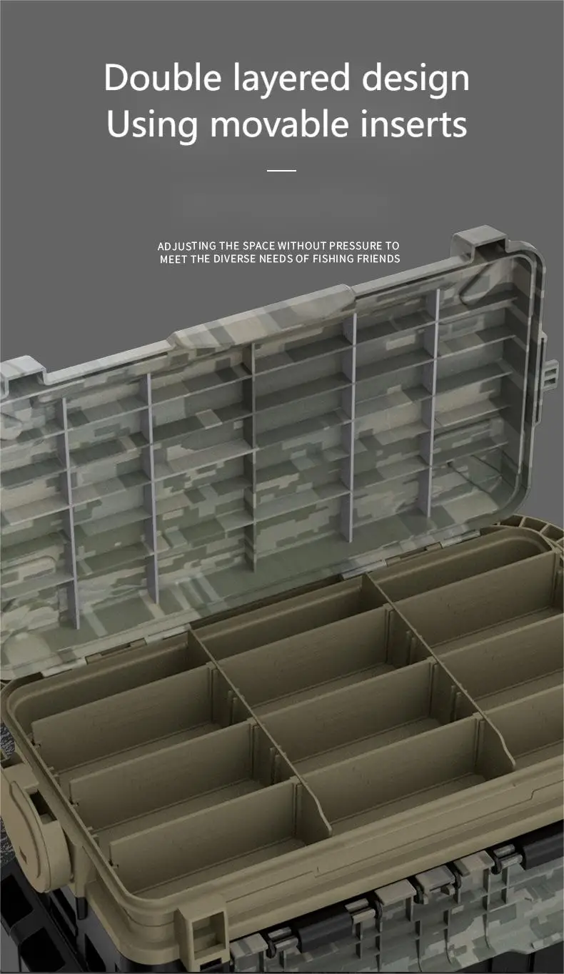 Fishing Tackle Box - Big Storage with Side Pocket Rod Holder