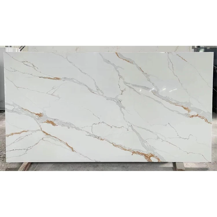 Luxury Quartz Calacata Slab China Quartzite Stone Polished White Quartz ...