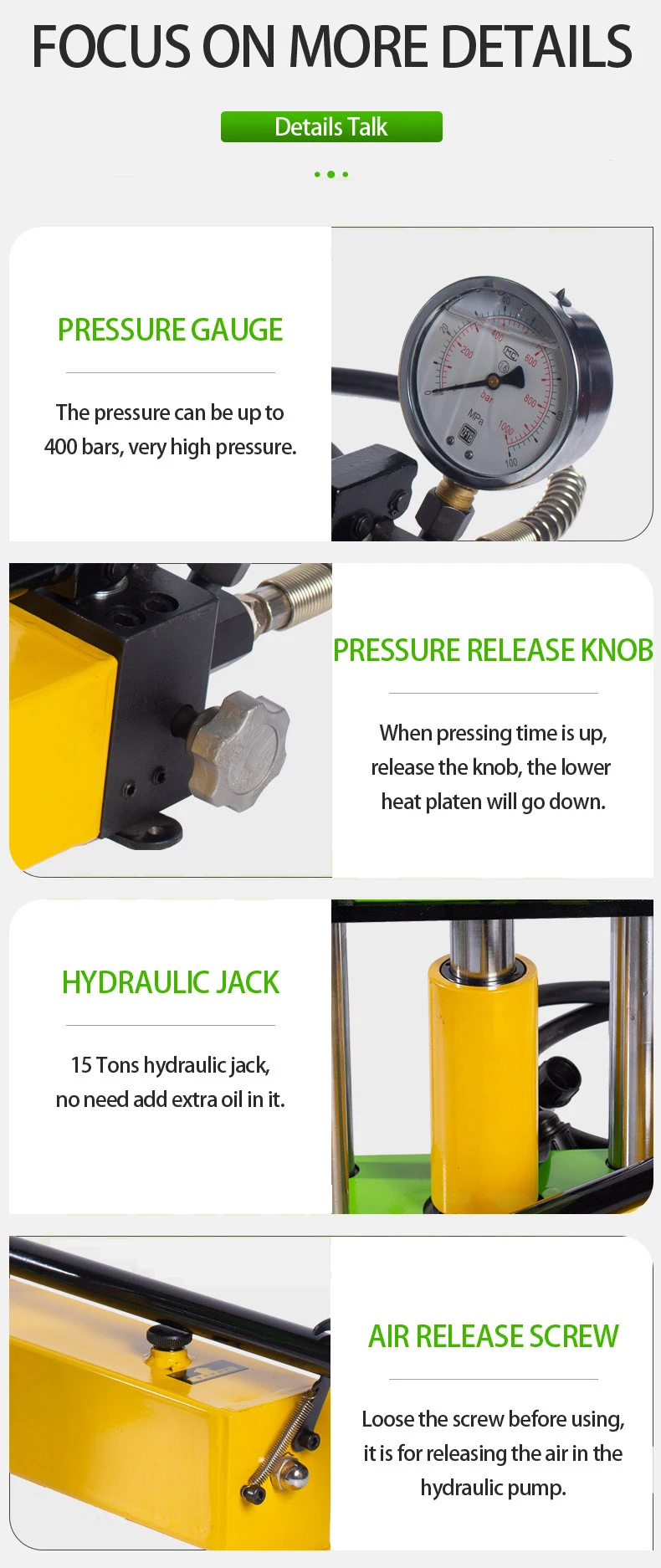 Hydraulic Heat Press 15 Ton Pressure - Dual Heated Plates
