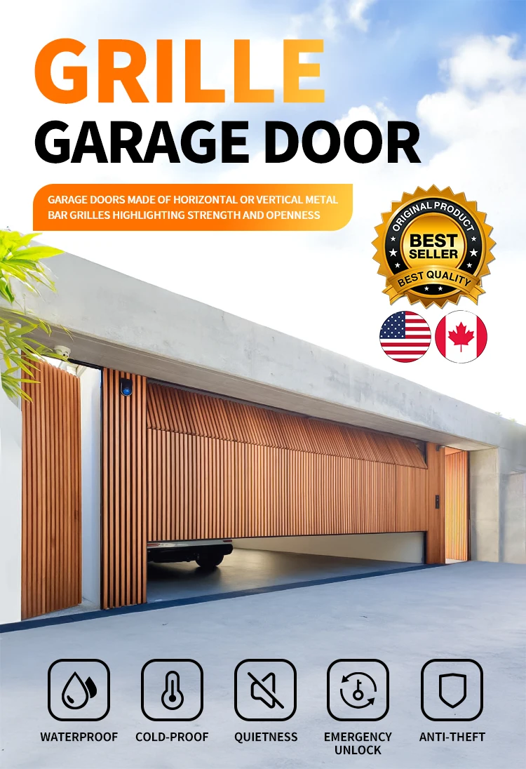 Price of Concealed Grille Garage Doors Vertical 12x8 Sectional Remote ...