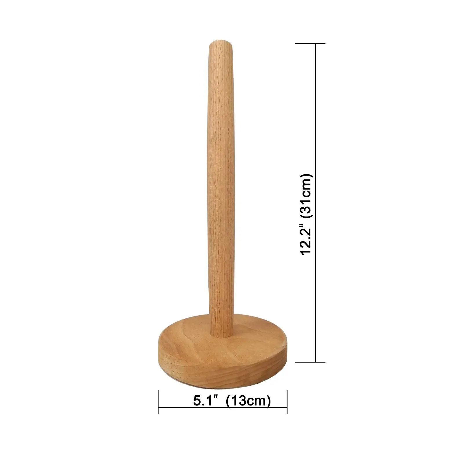 Bamboo Wood Standing Paper Towel Holder Wooden Paper Towel Rack ...