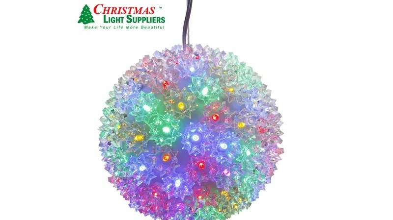 10in Led Sparkling Outdoor Hanging Sphere Starburst Light Sphere ...