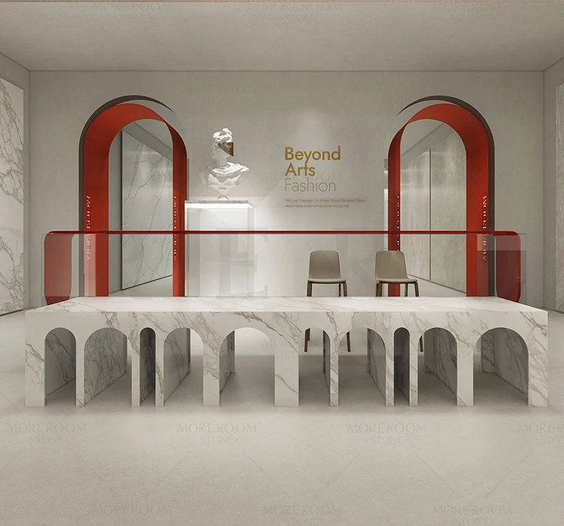 Modern Panda White Marble Sintered Stone Bathroom Cabinet