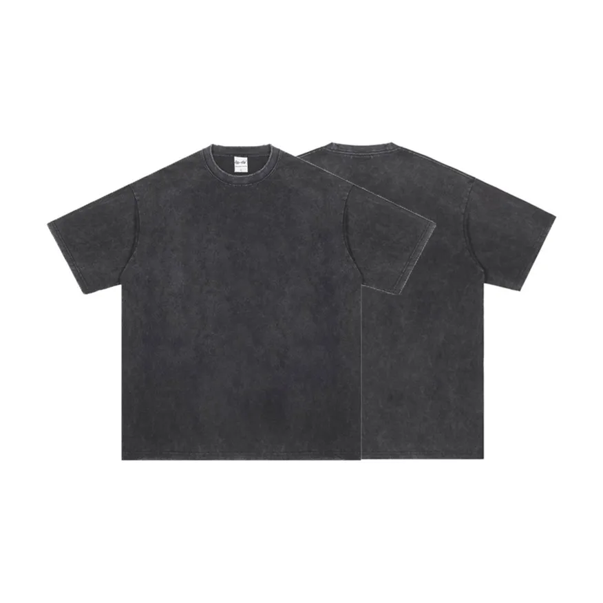 250G Loose Short Sleeve Blank Wash T-shirt Low MOQ Custom Your Own Logo ...