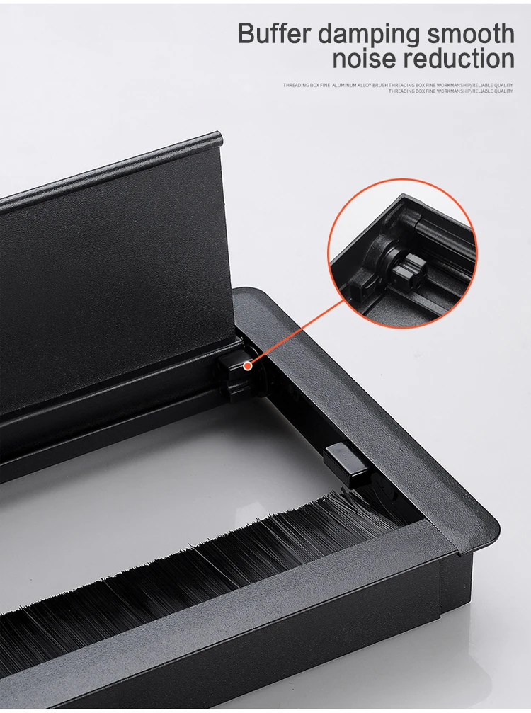 Rectangular Aluminum Desk Grommet Box - Modern Brushed Finishing for ...