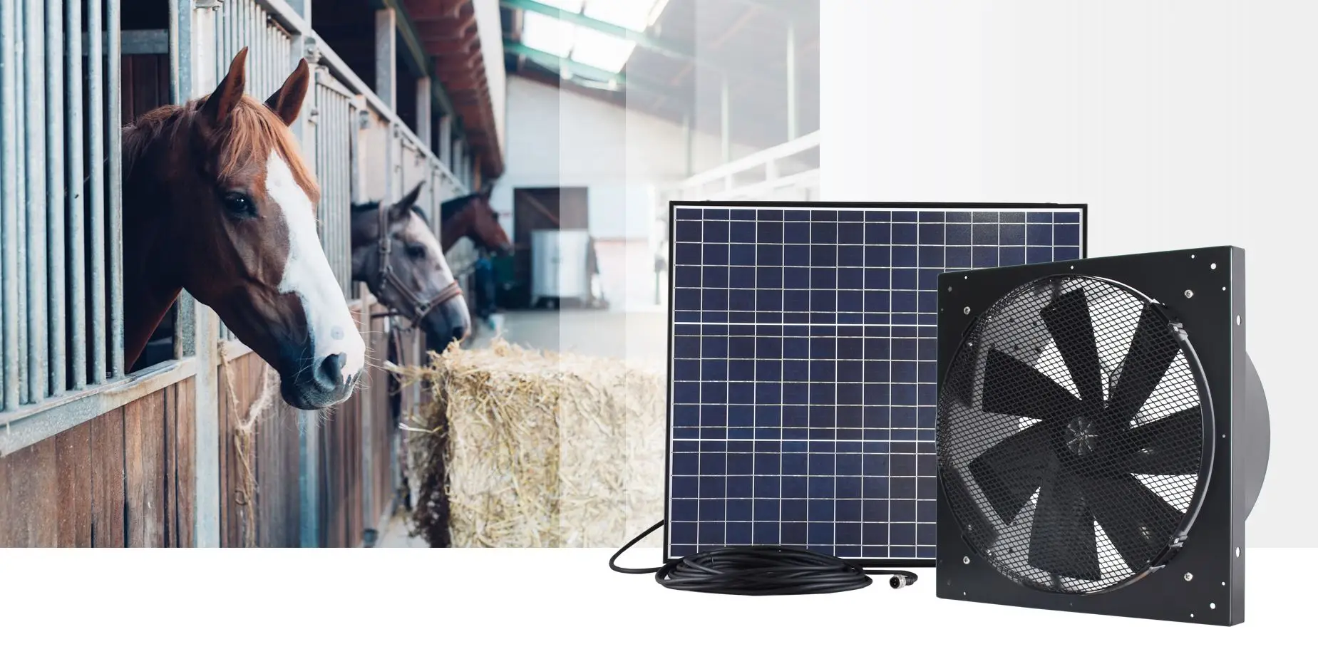 60W Solar Powered Gable Vent Cooling Extractor for Warehouses