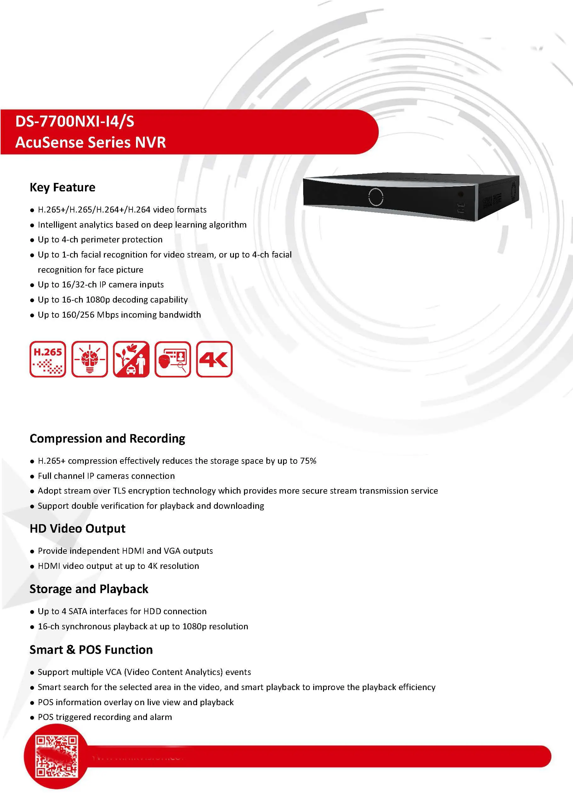 HIK DS-7732NXI-I4/S Hik 32-ch 1U AcuSense 4K NVR DS-7732NXI-I4/S(C) up ...