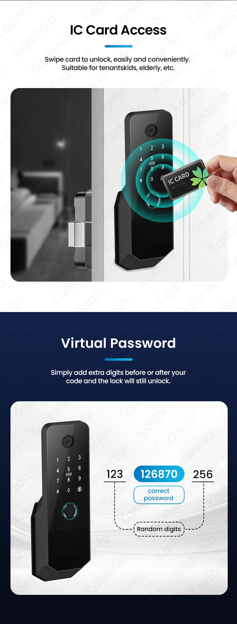 Kadonio WIFI Control Automatic Fingerprint Smart Door Lock