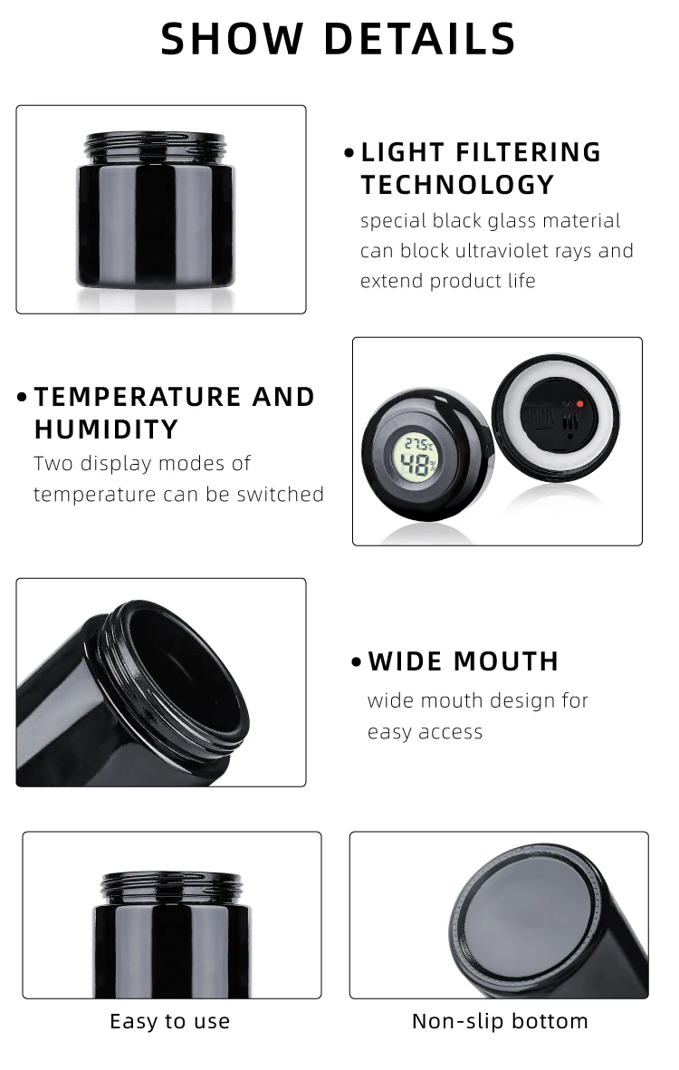 Premium UV Glass Jars - Airtight & Smell Proof Storage