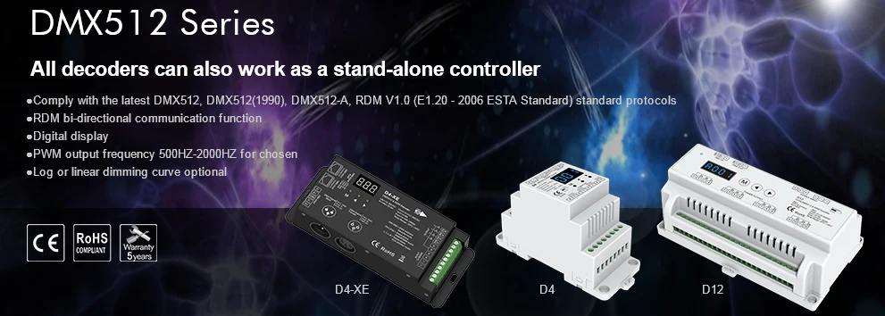 D24 Led Dmx512 Decoder Dc5-24v Din Rail 24 Channel Dmx Decoder Rgb Strip Controller - Buy Dmx ...