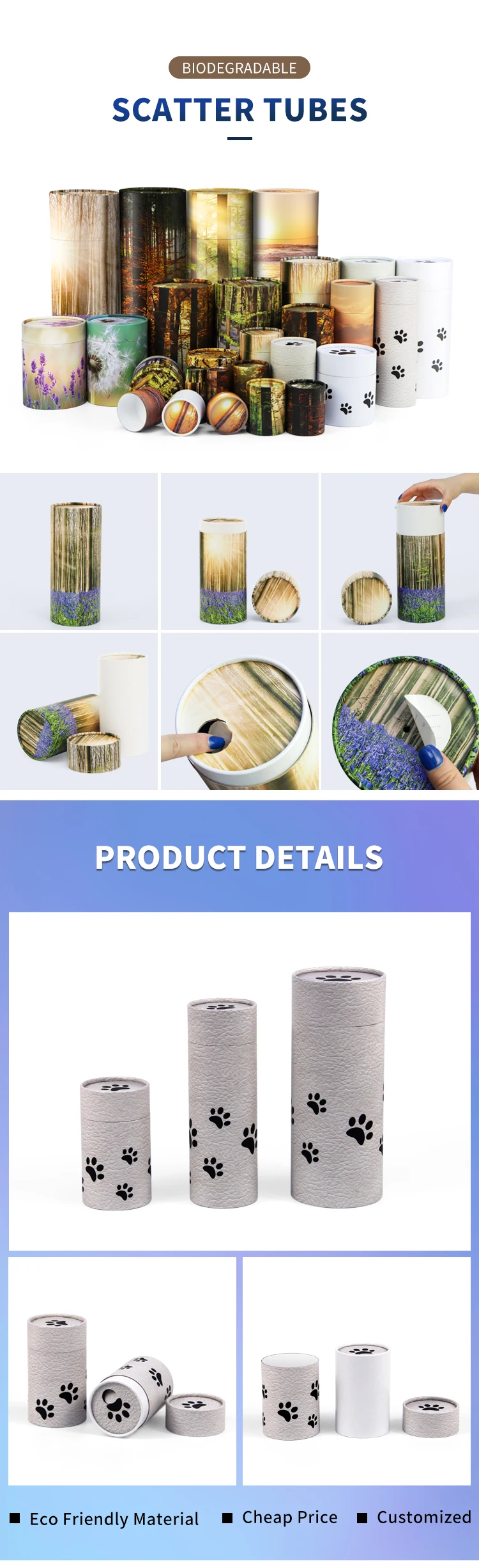 Wholesale Customized Biodegradable Animal Paw Printed Cremation Pet Urn ...