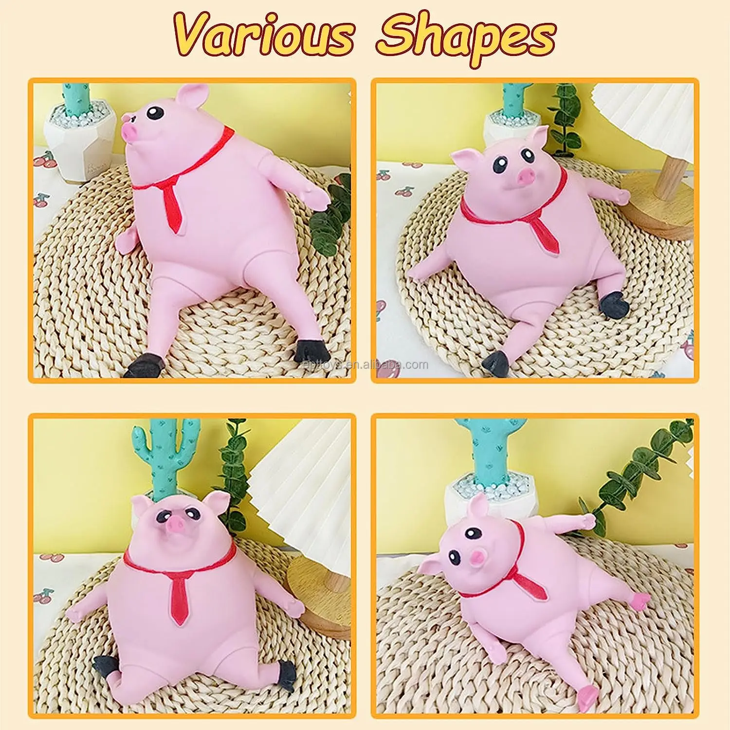 Ept Anti Stress Relief Vent Cute Pink Pig Squeeze Fidget Sensory ...