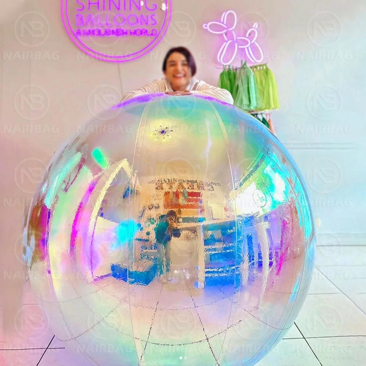 Pvc Iridescent Bubble Ball Inflatable Reflective Rainbow Air-sealed ...