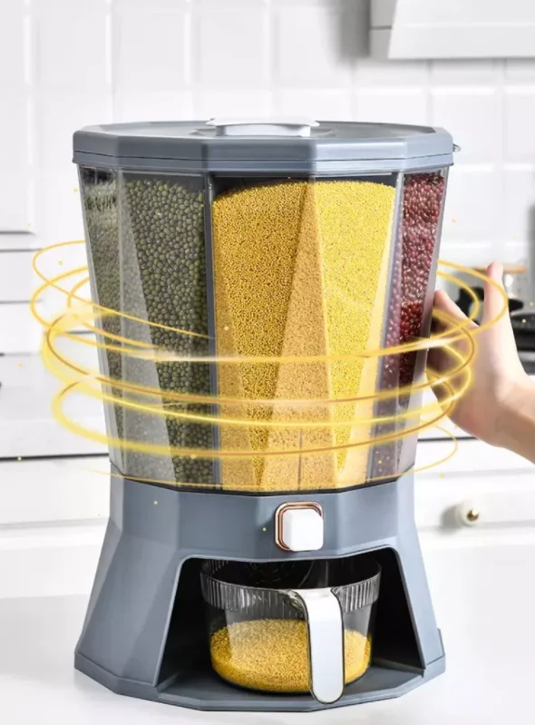 New Transparent Rotatable Rice Bucket Large Capacity Grain Storage ...