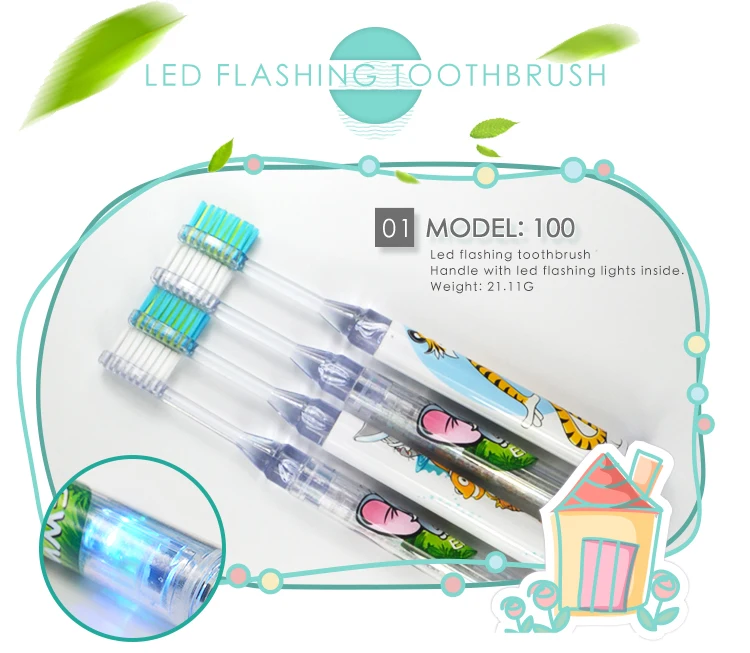 Oem Child 2 Minute Timer Led Light Electric Flashing Soft Bristles ...