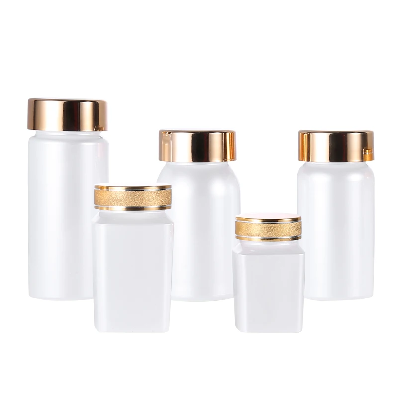 Custom Pearl White Plastic Ps Bottle For Food Supplements Pharmacy ...