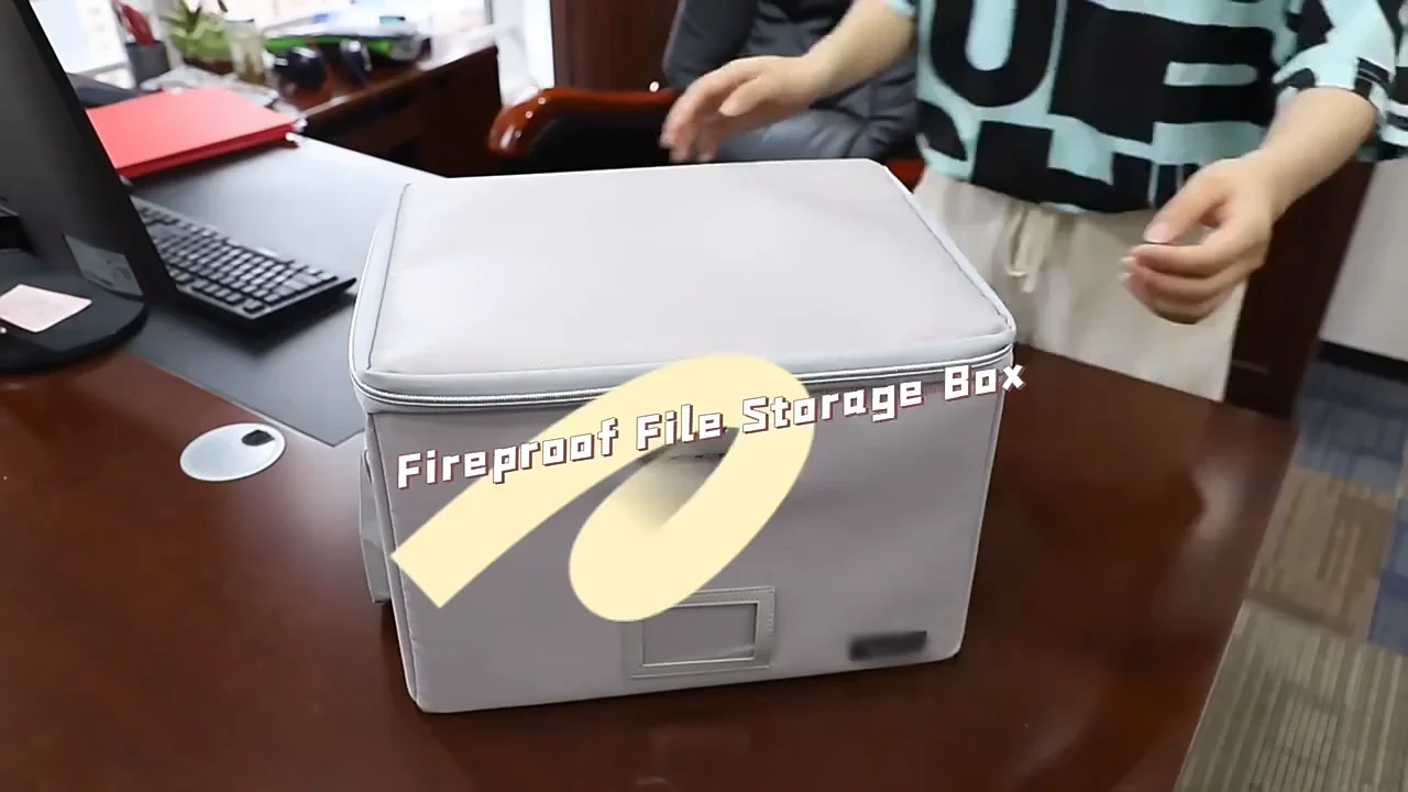 Large Fireproof Box With Lock Collapsible Portable Home Office Safe Box ...