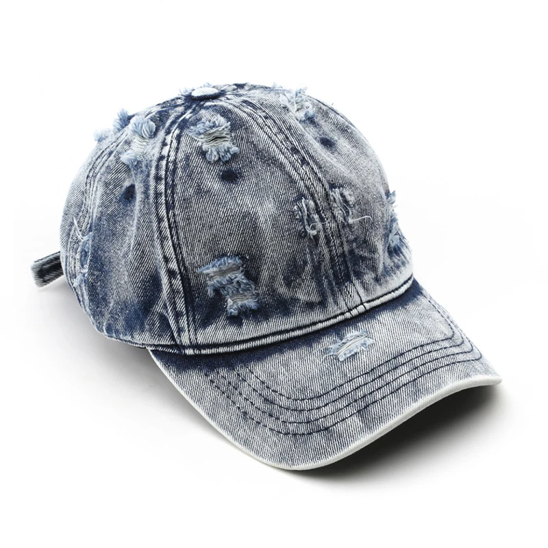Custom Logo Hats with Ripped Jeans & Vintage Baseball Caps