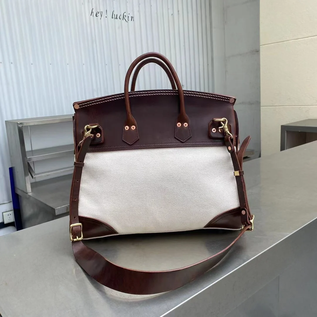 Contrast Platinum Bag Women's Crossbody Casual Canvas Leather Single ...