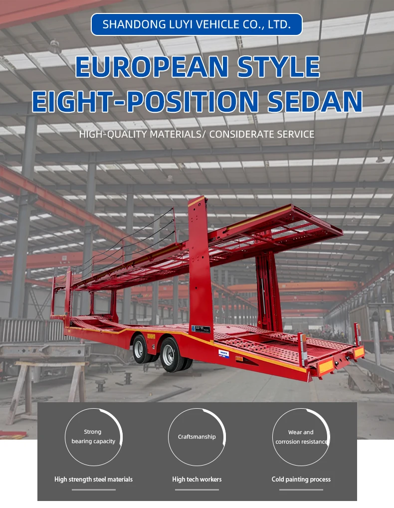 European Technology with Tire Settler 17 Meter Car Transport Trailer 8 ...