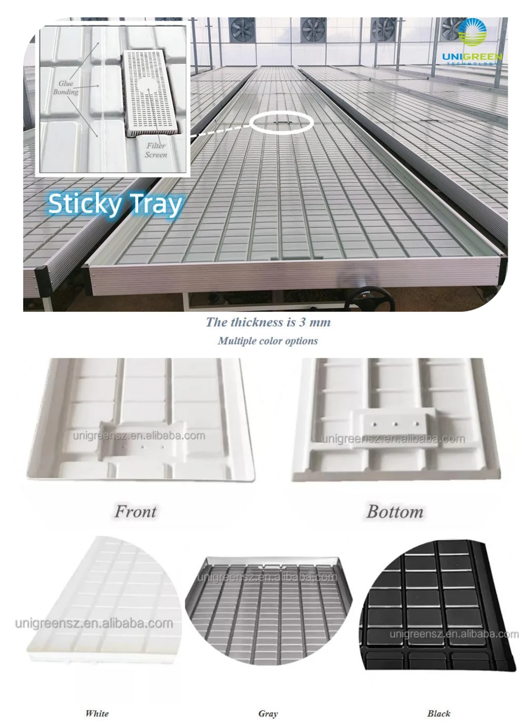 4x8 Flood Rolling Table Hang Net Greenhouse Ebb Flow Table Movable Grow ...