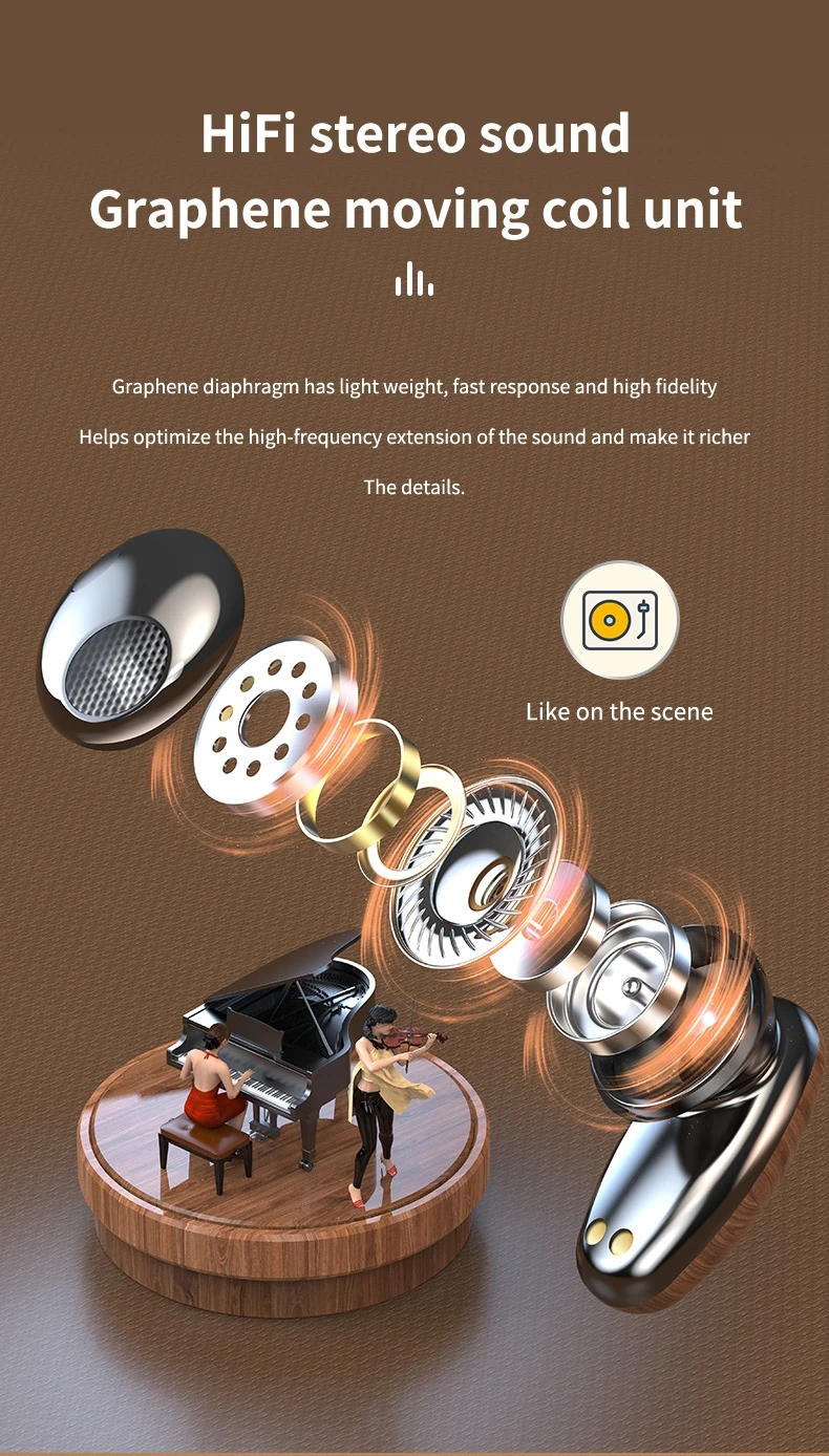 ZTX M35 TWS Wood Headphones - High Quality Stereo Earbuds