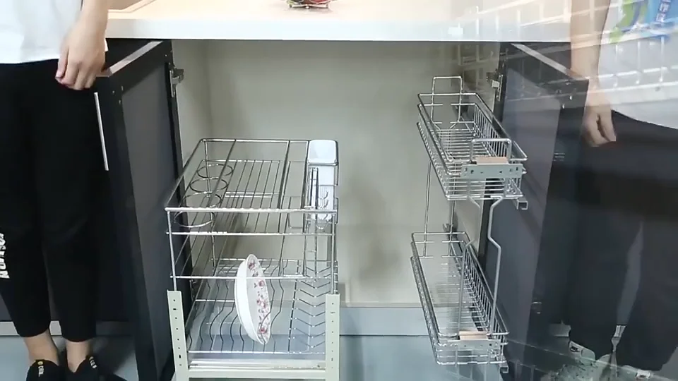 Welltop Removable Kitchen Cabinet Systems Sliding Basket Stainless ...