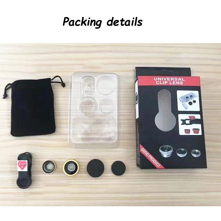 High Quality 3 In 1 Mini Dual Selfie Wide Angle Fish Eye Zoom Lenses ...