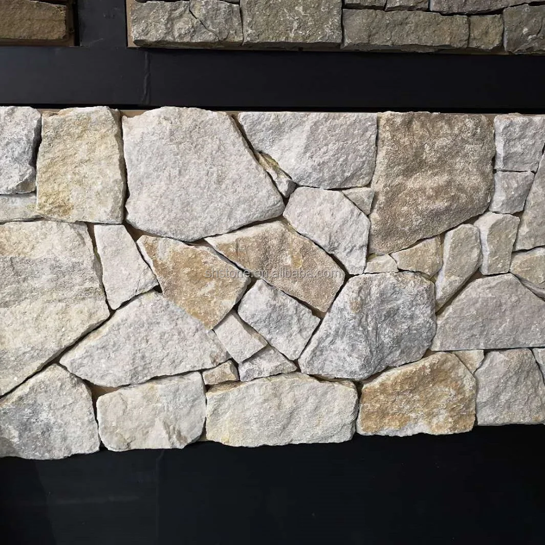 Buff Quartzite Dry Stack Stone Veneer for Exterior Cladding