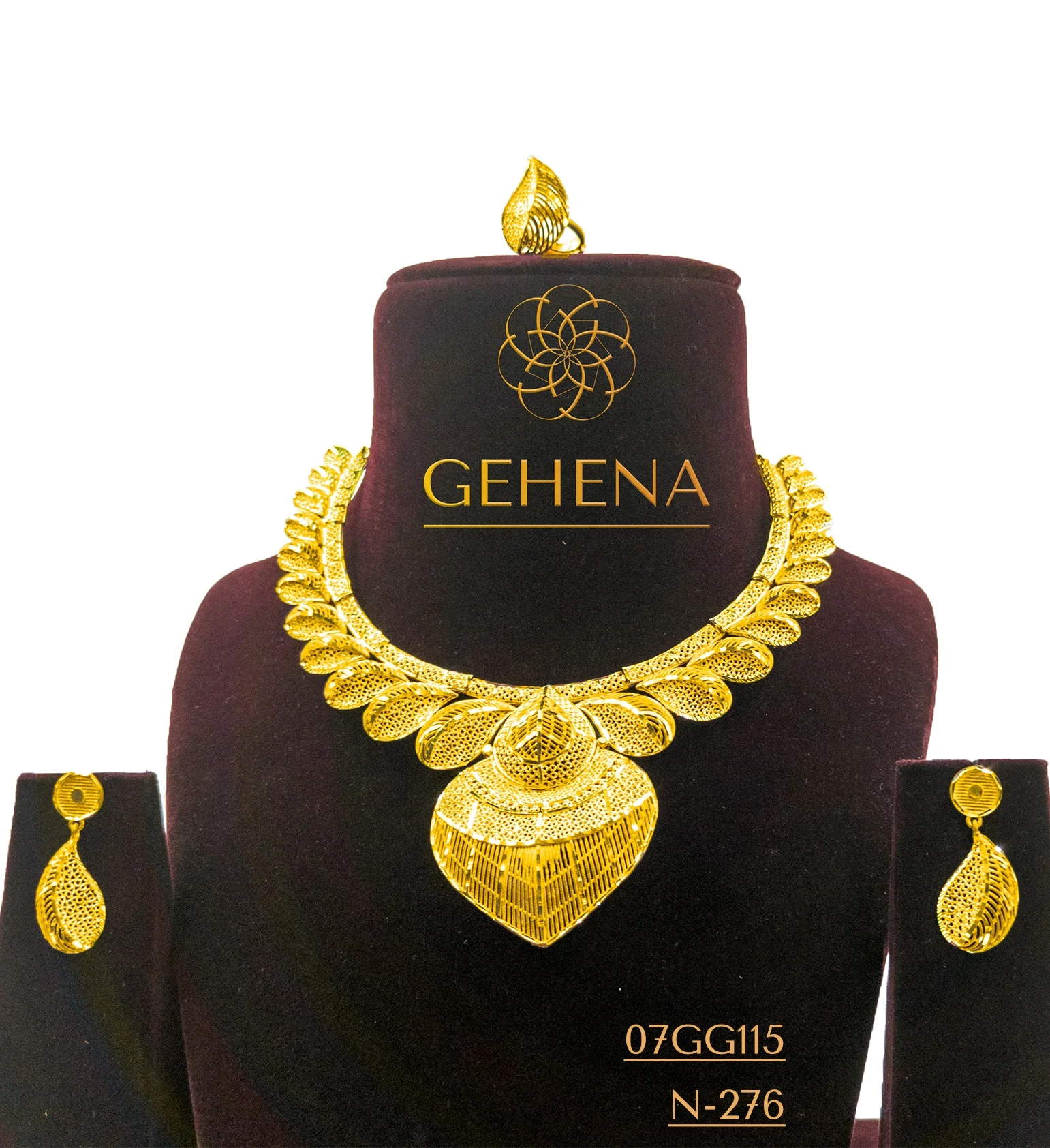 5 Gramos 24k Chapado En Oro Corto Largo Hermoso Collar Conjunto ...