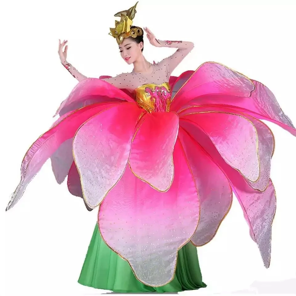 Sexy Flower Cosplay Costume for Adults | Long Sleeve Dance Dress for ...