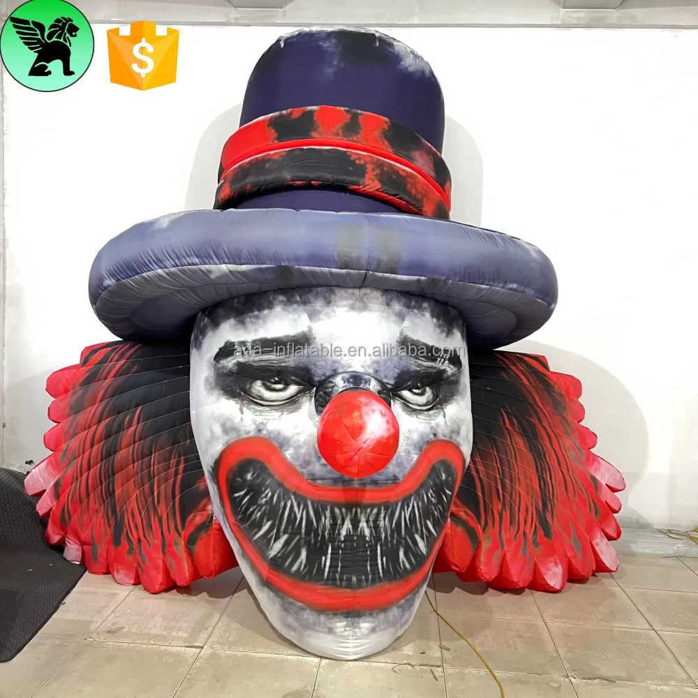 3m Scary Hanging Clown Head Inflatable Decoration Customized Giant ...