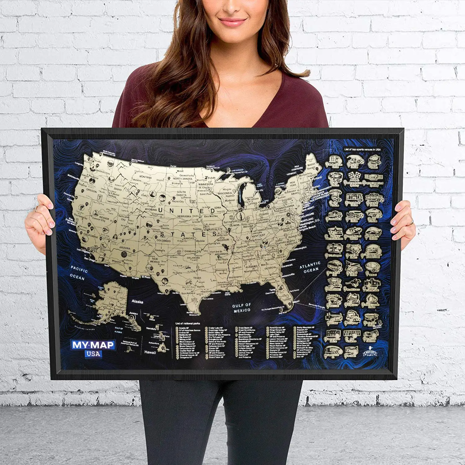 Scratch off USA Map Travel Map Scratch Off Foil Layer Coating Poster ...