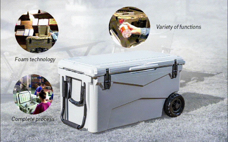 Kuer 70L Wholesale Rotomolded Large Coolers with Wheels