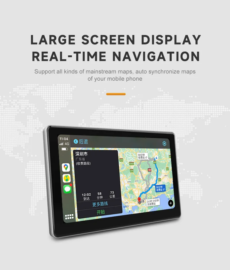 Universal Touch Screen Car Portable Wireless Drive Play 4K