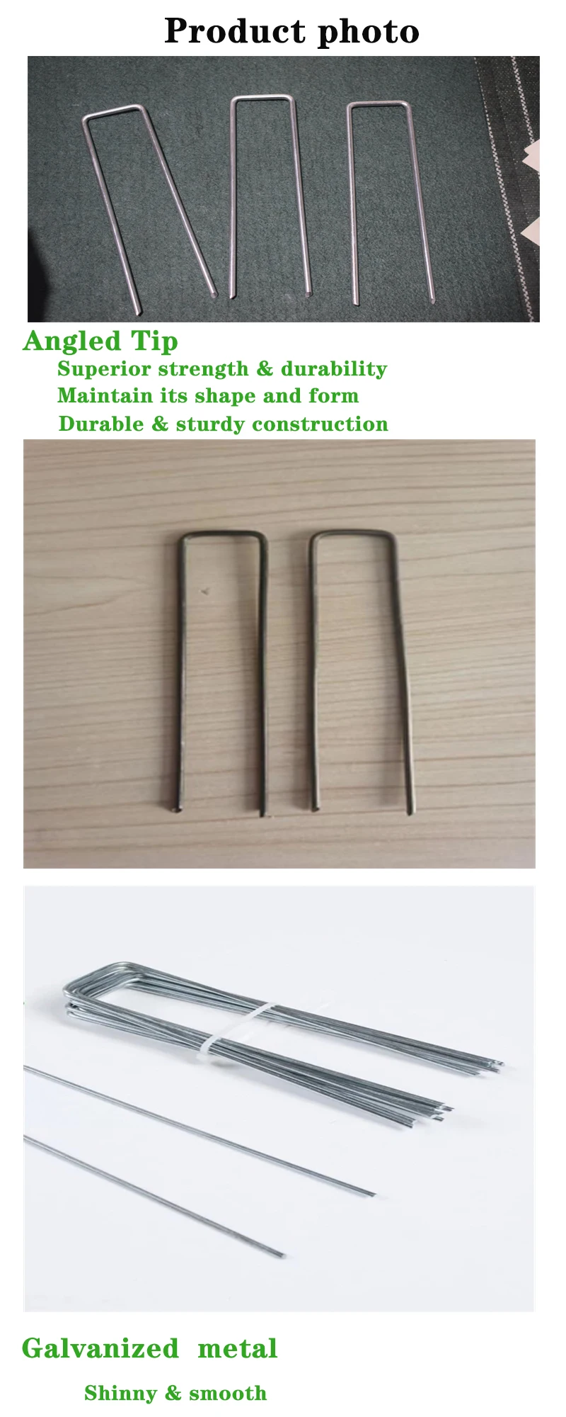 Galvanized Steel U-Shaped Staple for Garden Stakes Landscape Fabric ...