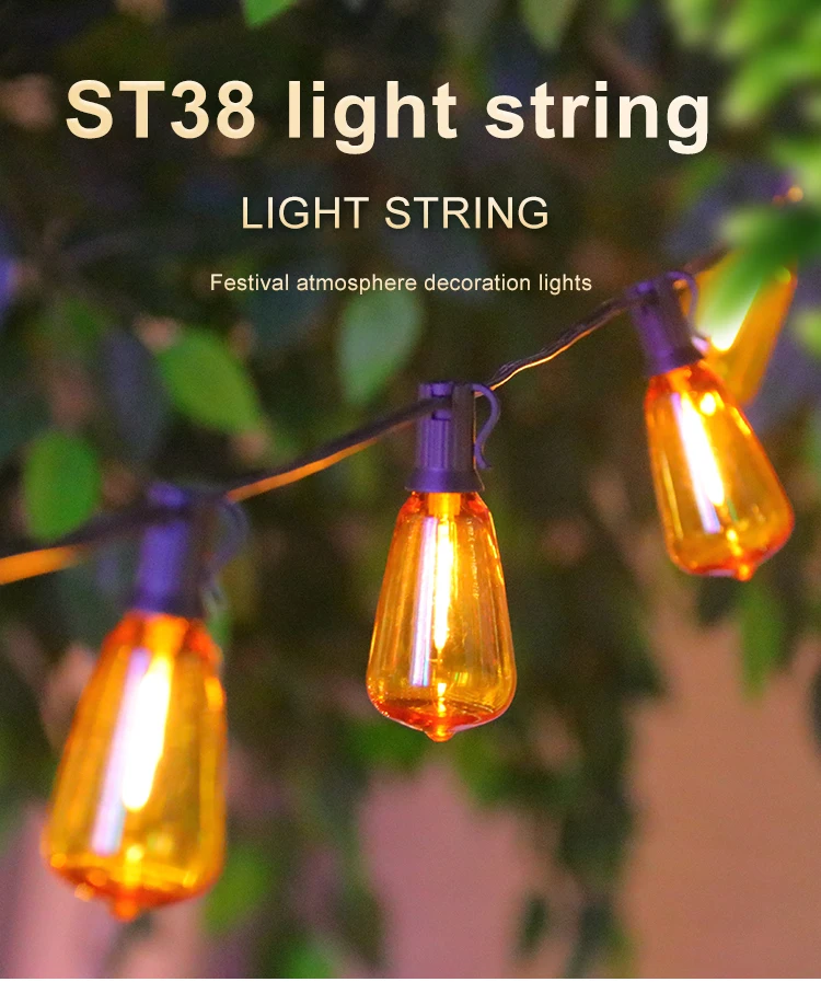 St38 E12 Waterproof Patio Garden Party Lamps Vintage String Lights For ...