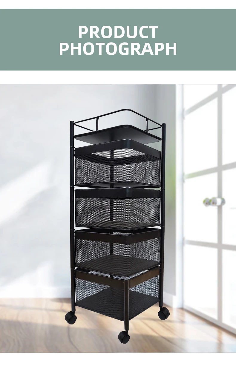 Hot Selling 5 Layers Kitchen Storage Racks Carbon Steel Rotation ...