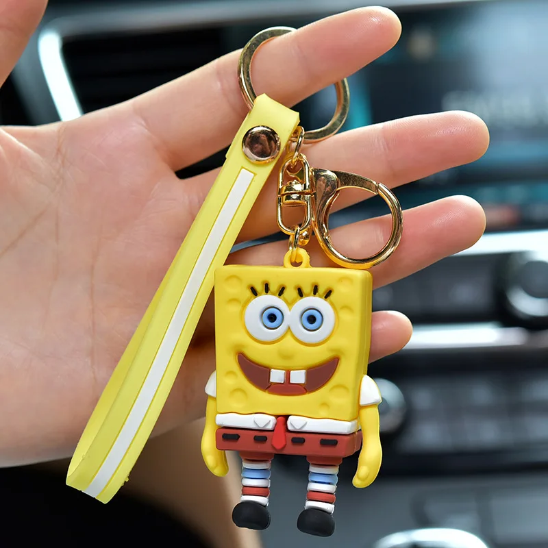 Keychain Sponge Doll Car Key Bag Accessories Cute Cartoon 3D Patrick ...